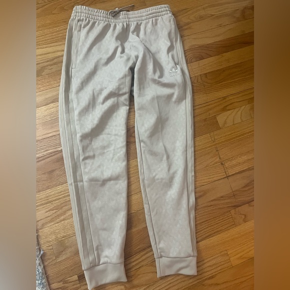 adidas | Pants & Jumpsuits | Adidas Tan Logo Track Pants | Poshmark